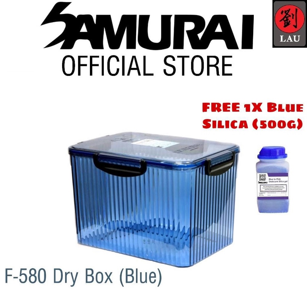 Samurai Dry Box F580 Blue/Grey with Free Blue Silica Gel Bottle (500g ...