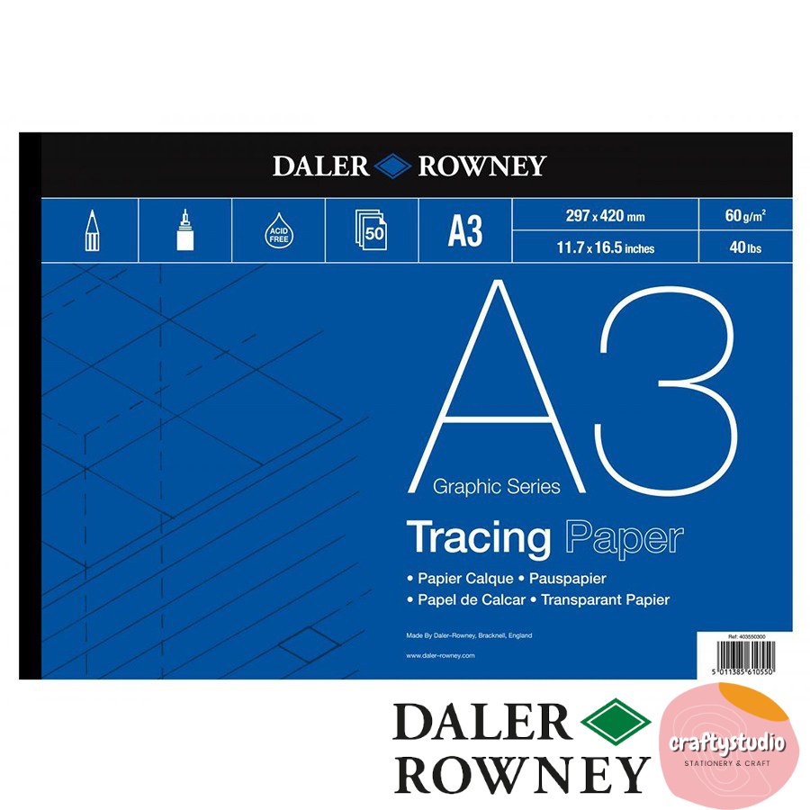 Daler Rowney A3 Tracing Paper, 60gsm Tracing Paper | Shopee Malaysia