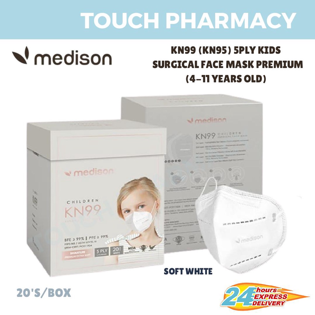 MEDISON KN99 (KN95) 5PLY KIDS Surgical Face Mask–Premium Soft Quality ...