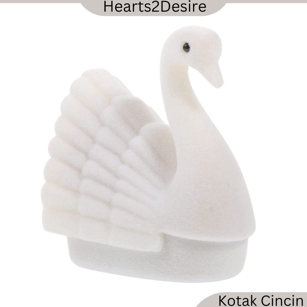 KOTAK CINCIN VELVET ANGSA SWAN RING JEWELRY BOX HADIAH KAHWIN ...