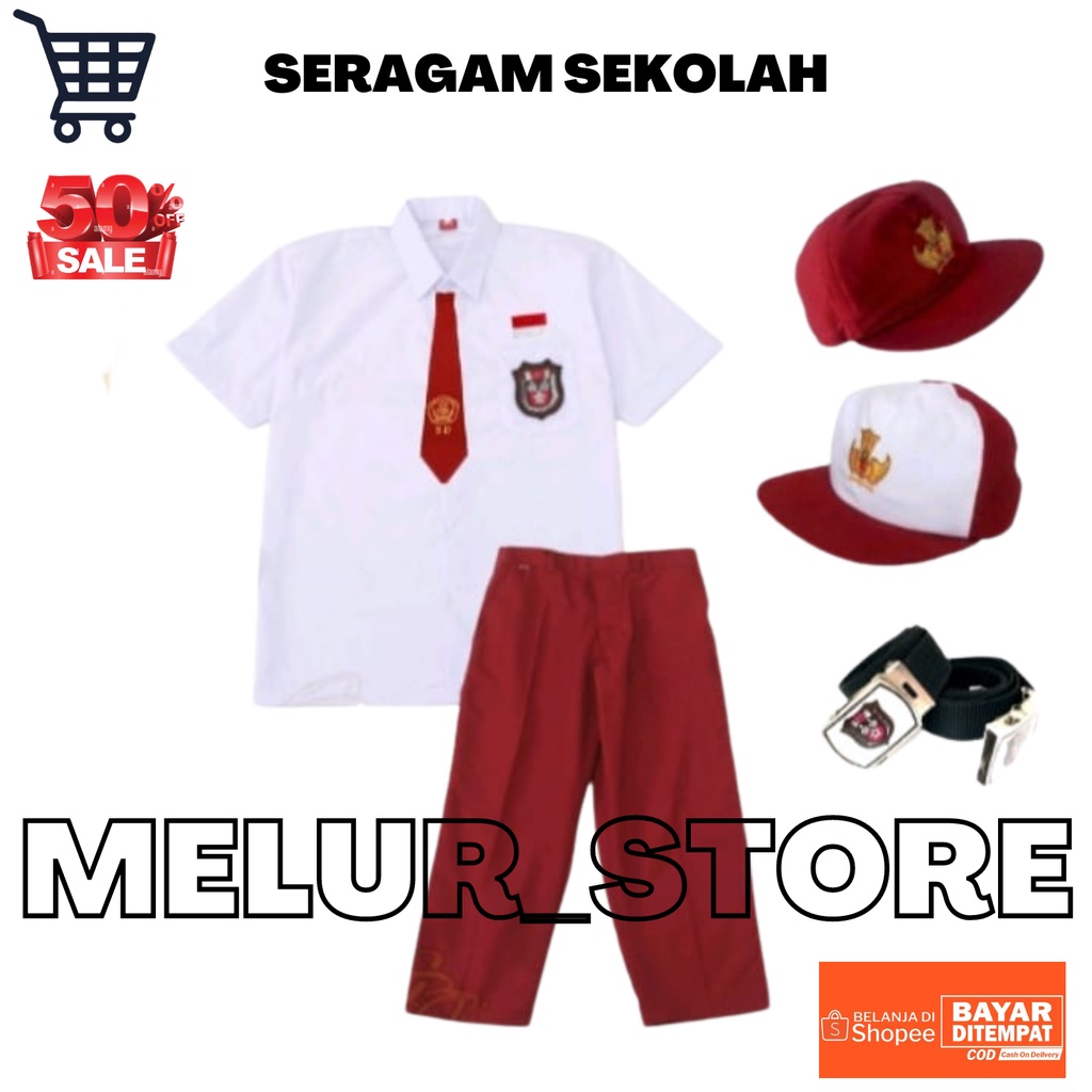 MERAH PUTIH Red And White Elementary School Uniforms/ School Suits ...