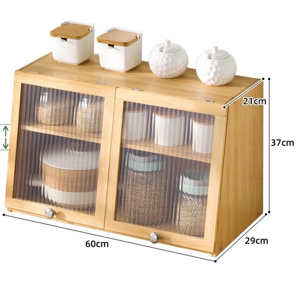 JK Home Minimalist Muji Nordic Bamboo Cabinet Kitchen Pantry Countertop ...
