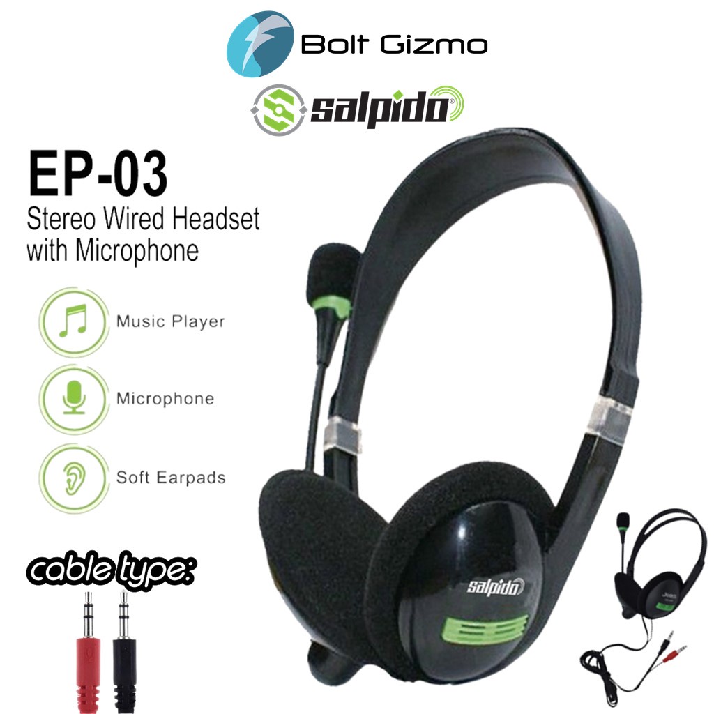 Salpido EP-03 Wired Headset With Microphone Stereo Headphone Wit Mic ...