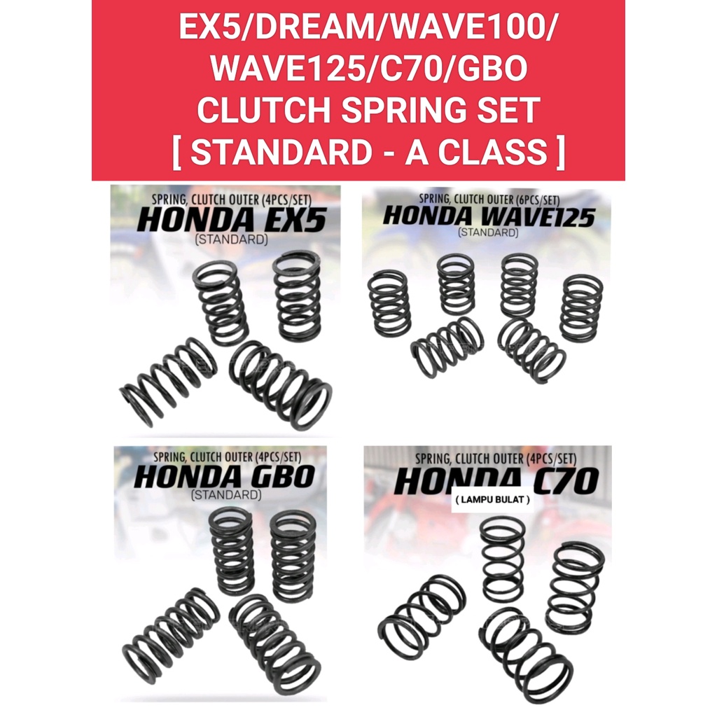 EX5 HIGH POWER/DREAM/WAVE100/WAVE125/C70/GBO ( STANDARD - A CLASS ) CLUTCH SPRING SET | Shopee ...