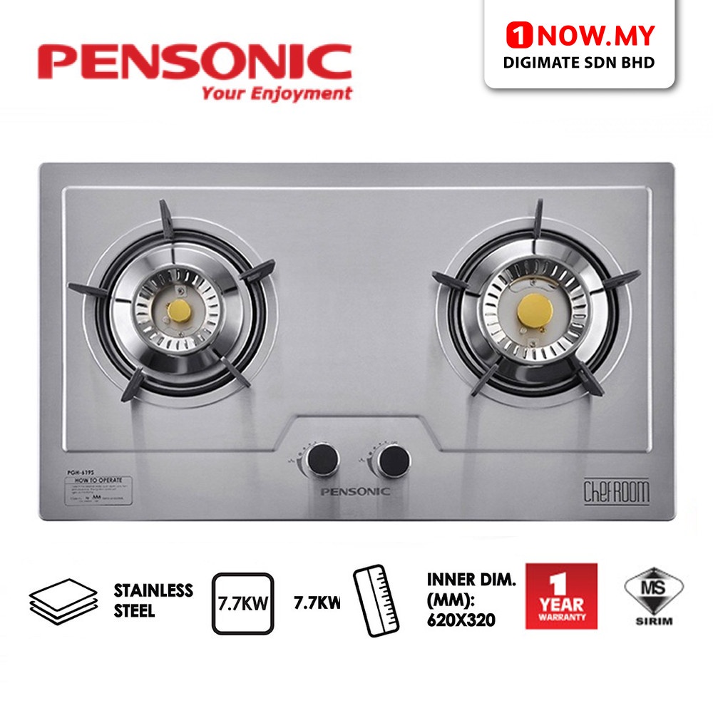 PENSONIC Build-In Gas Hob PGH-619S (Stainless Steel) | Shopee Malaysia