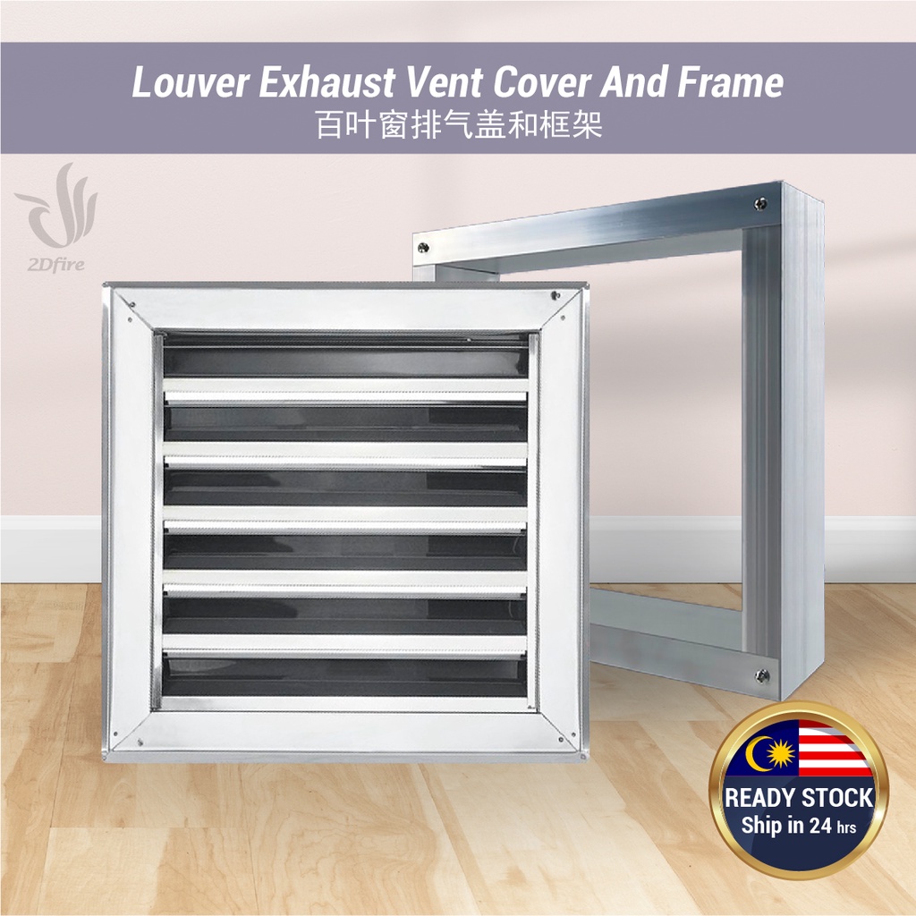 Stainless Steel Louver Exhaust Vent Cover Aluminum Frame Penutup Ekzos ...