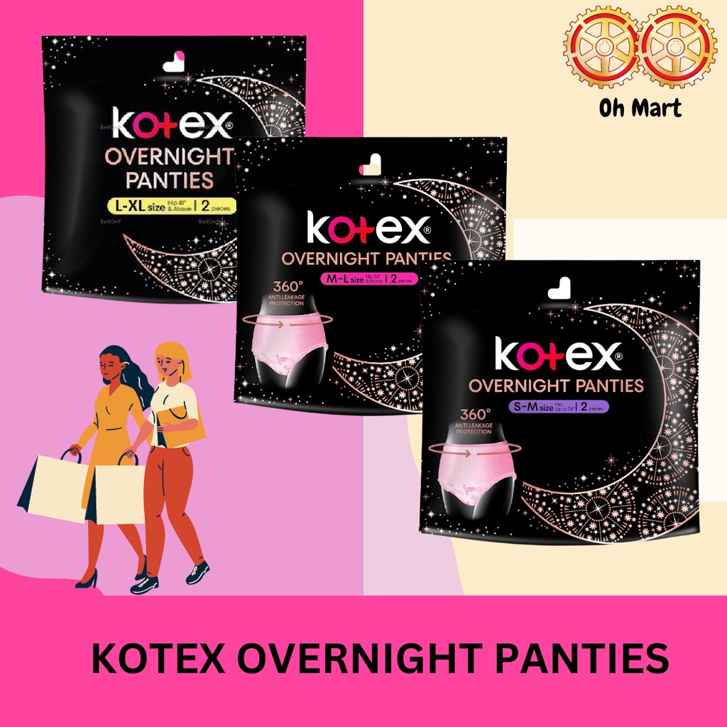 Kotex Overnight Panties S M M L L Xl 2 Pieces Shopee Malaysia