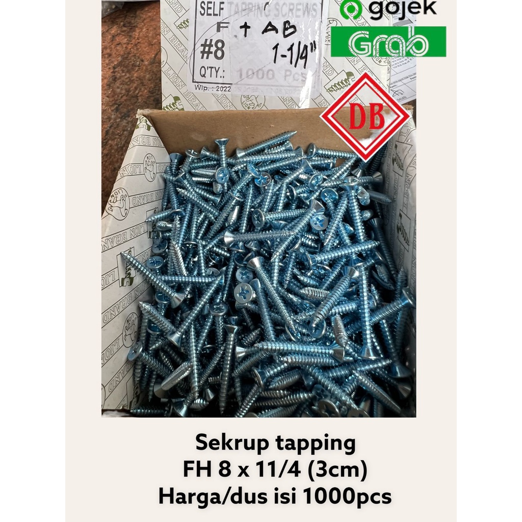 KAYU F+ab /tapping Screw FH 8x11/4"(3 CM)/Wood Screw | Shopee Malaysia