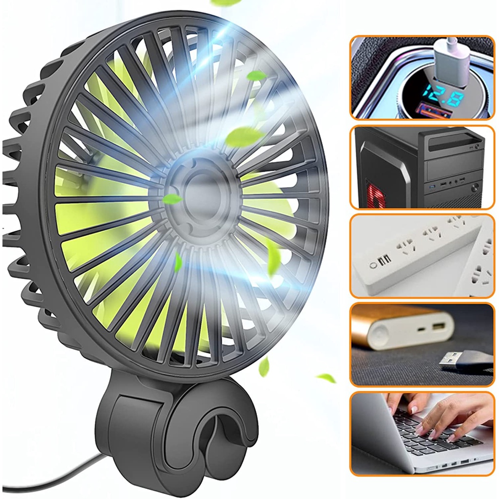 Air Cooling Fan STRONG WIND ️Car Back Rear Seat Fan Headrest 3 Speed ...