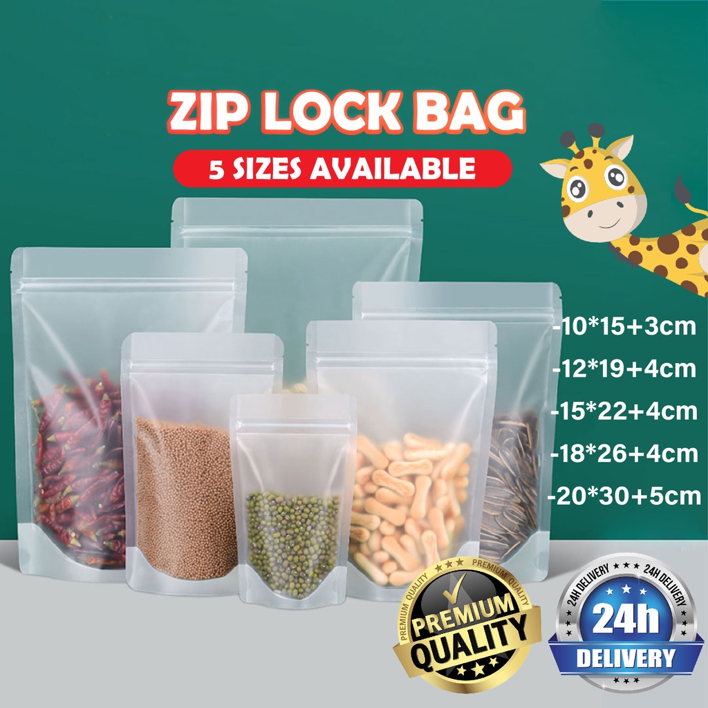 50PCS Matte Ziplock Bag Standing Zipper Bag Stand Pouch Zip Lock ...