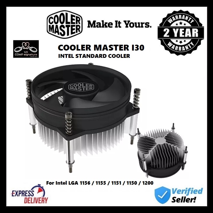 Cooler Master i30 CPU Cooler Intel LGA 1156/1155/1151/1150/1200 ...