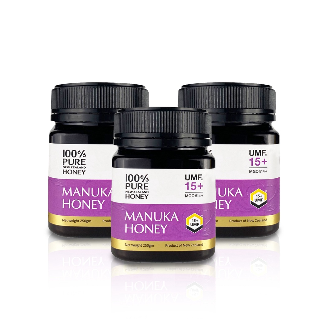 [3 x 250g] 100% Pure & Raw New Zealand Manuka Honey UHF 15+ by Country ...