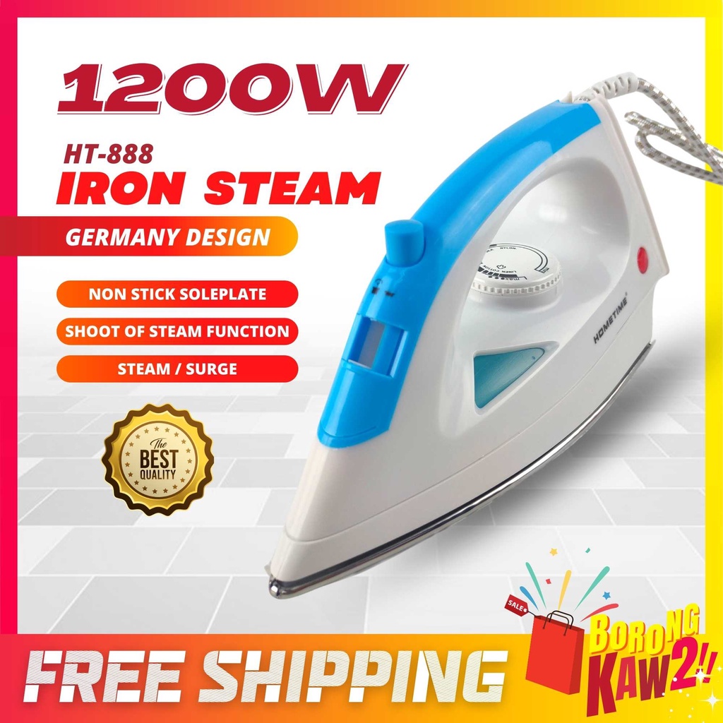 888 Steam Iron Electric Non Stick Soleplate Seterika Stim Seterika Baju ...