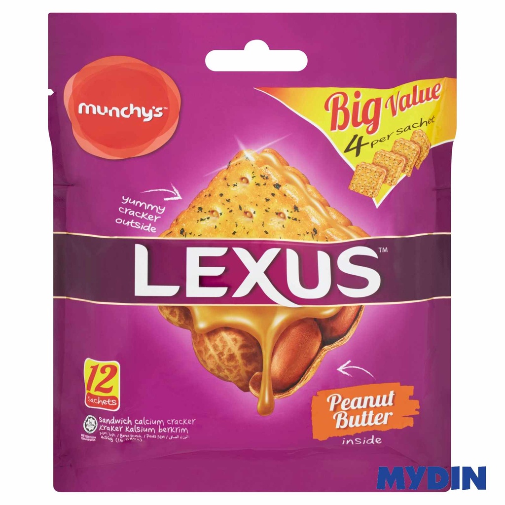 Munchy’s Lexus Peanut Butter Cream Sandwich Biscuit (418g) | Shopee ...