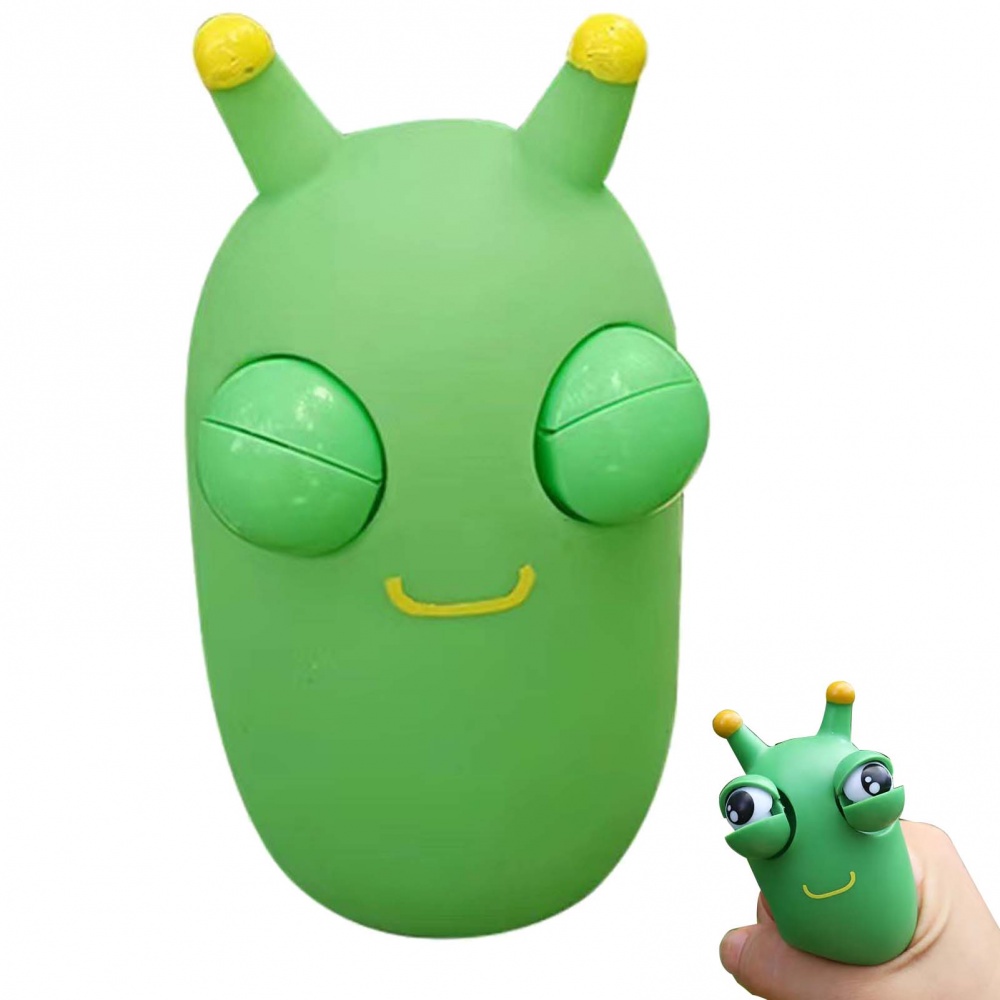 Hilimer Squishy Eye Popping Flippy Squeeze Toys Green Worm Stress ...
