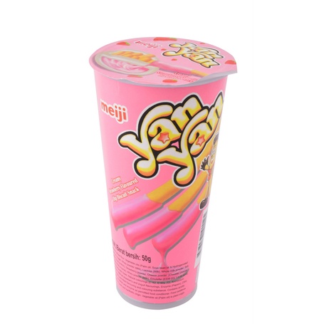 Stroberi pinky snek Meiji Yan Yan Dip Biscuit Snack Strawberry 44gm ...