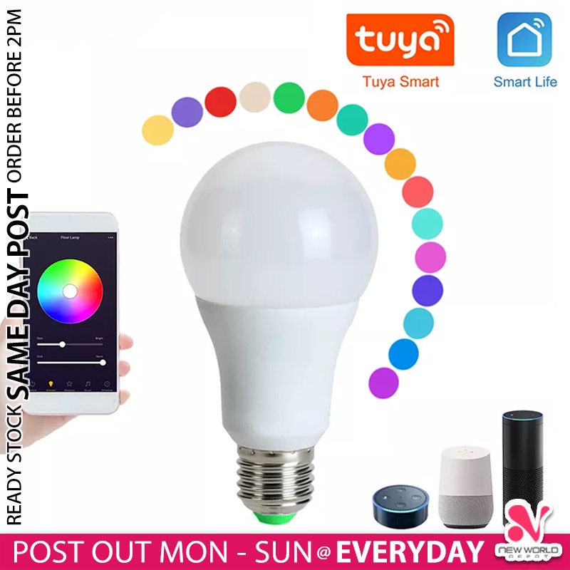 𝗪𝗜𝗙𝗜 𝗔𝗣𝗣 𝗖𝗢𝗡𝗧𝗥𝗢𝗟 》Smart RGB LED Light Bulb Colorful Color Changing Lamp ...
