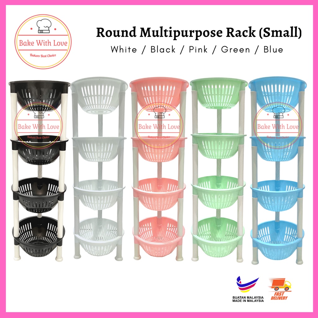 Bake With Love Round Multipurpose Rack Small / Rak Barang Serbaguna ...