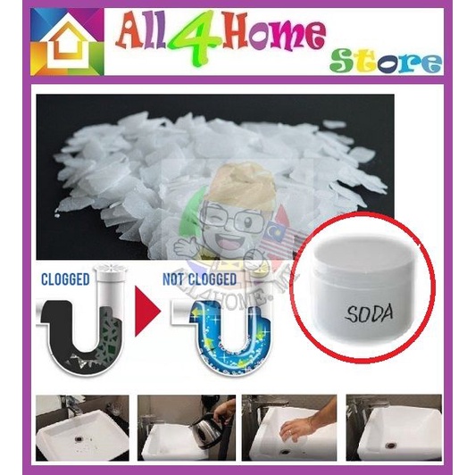 600gm SODA Powder / 350gm SODA Flakes (Fineness) soda Api for Unclog ...