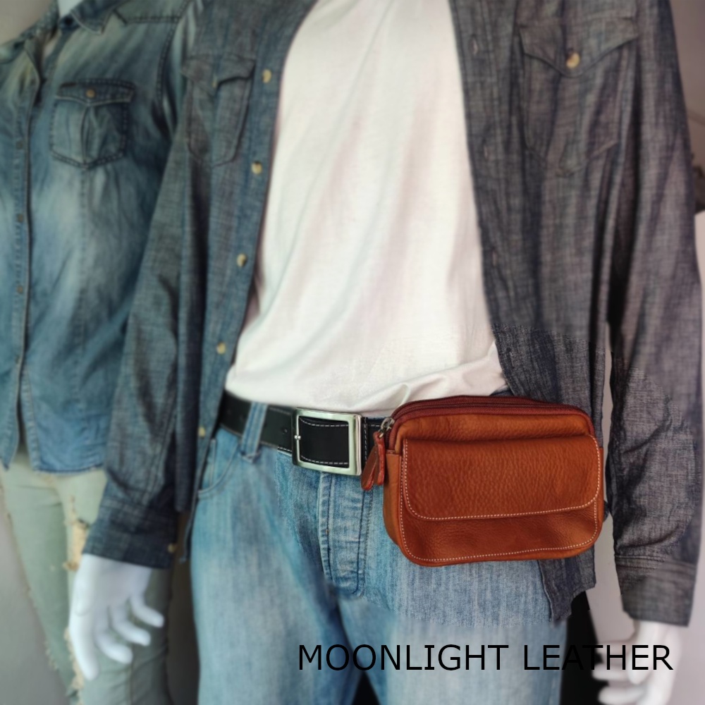 Moonlight Brand Genuine Cow Leather Phone Wallet Labeled With A Men's ...