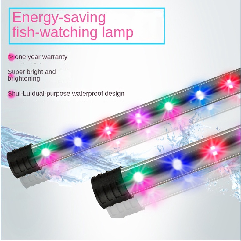 Fish tank LED lamp T4 double-row lighting diving lamp colorful ...