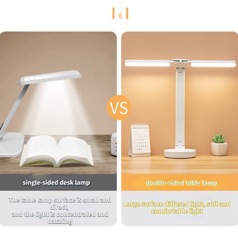 Led Table Lamp Light for Study, Led Clock Display, Rechargeable Reading ...