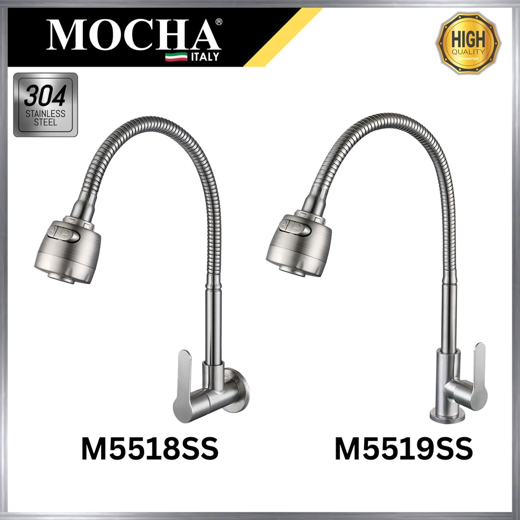 Mocha Italy - WALL & PILLAR MOUNTED FLEXIBLE SPOUT KITCHEN FAUCET ...
