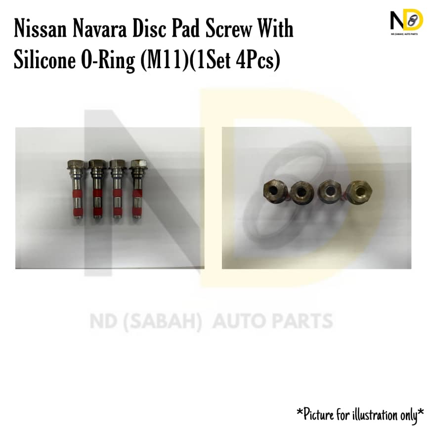 NISSAN NAVARA DISC PAD SCREW WITH SILICONE O-RING (M11) (1SET 4PCS ...