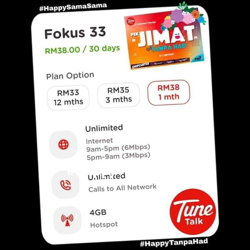 Tune Talk Panggilan & Data Tanpa Had Sim Kad PERCUMA! Dengan 1 Bulan ...