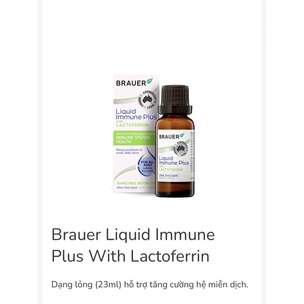 Brauer Liquid Immune Plus with Lactoferrin (23ml Bottle) | Shopee Malaysia