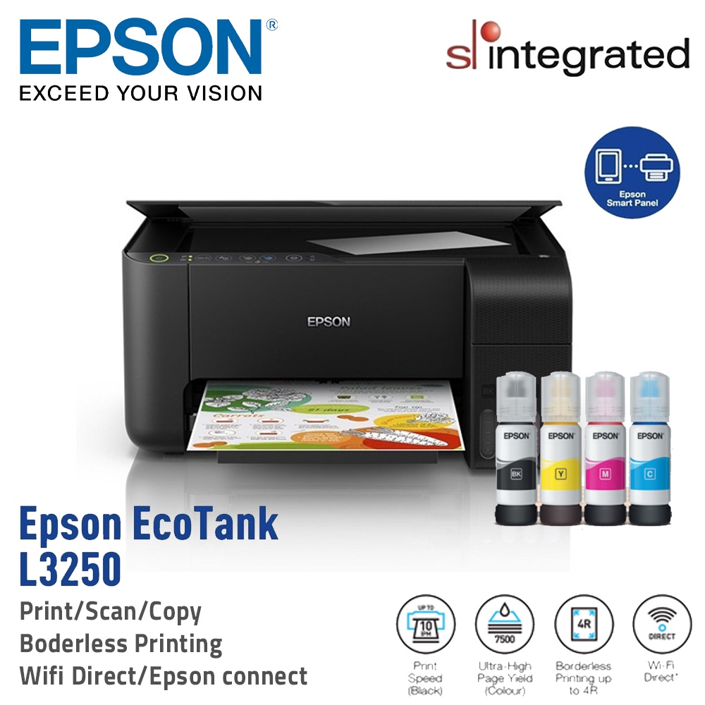 Epson EcoTank L3250 Wi-Fi All-in-One (Print,Scan,Copy) Ink Tank Printer ...