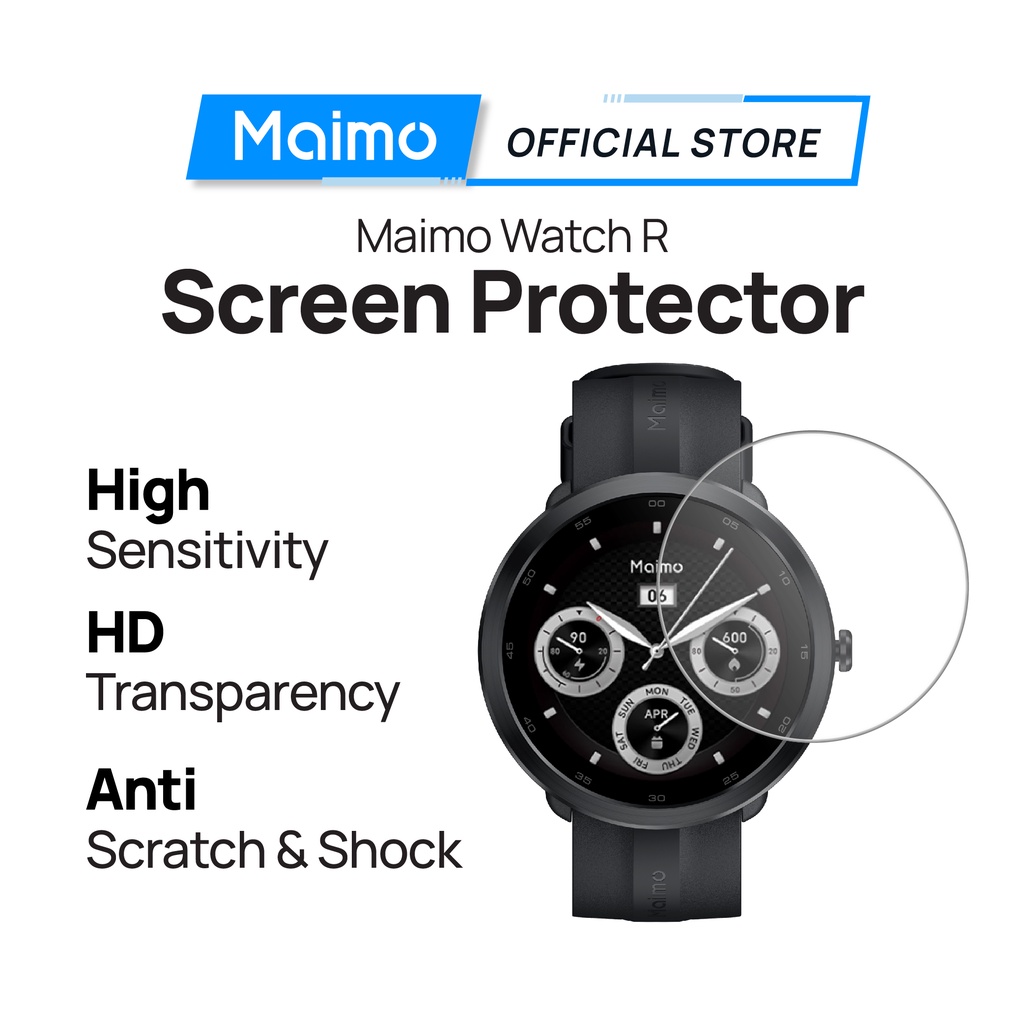 Maimo Watch R Tempered Glass Screen Protector Scratch & Shock Resistant ...