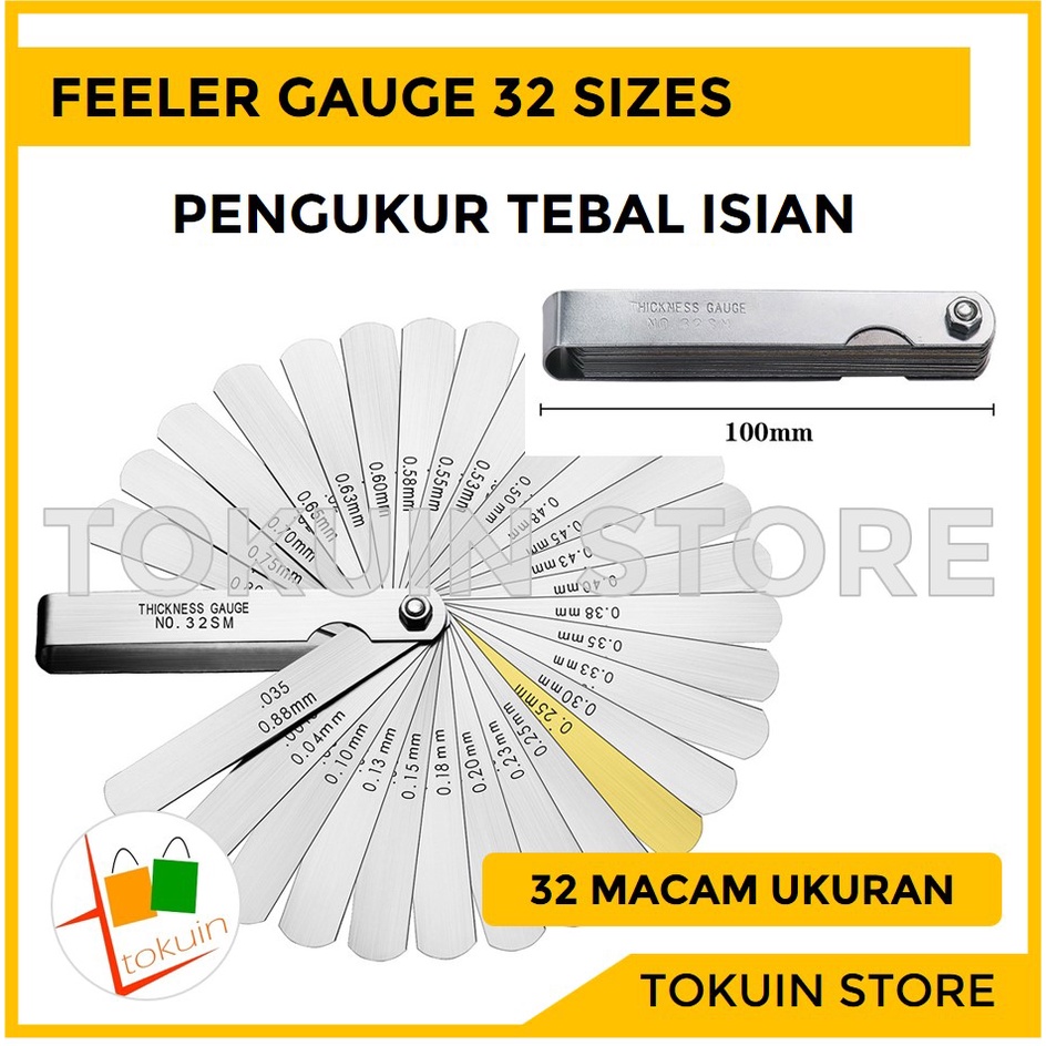 Filler Feeler Gauge 32 Blade Tool for Measuring the Thickness of Iron ...