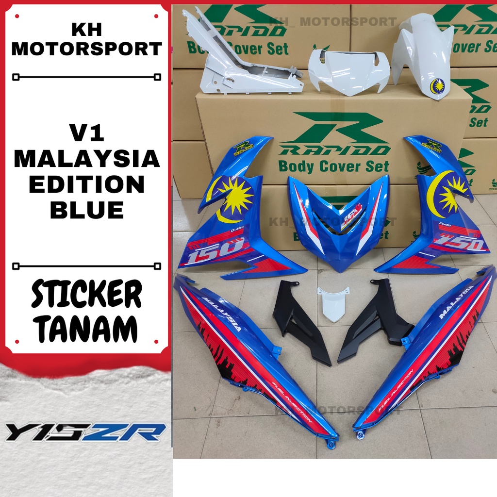 YAMAHA Y15 Y15ZR V1/V2 MALAYSIA EDITION BLUE STICKER TANAM/AIRBRUSH ...