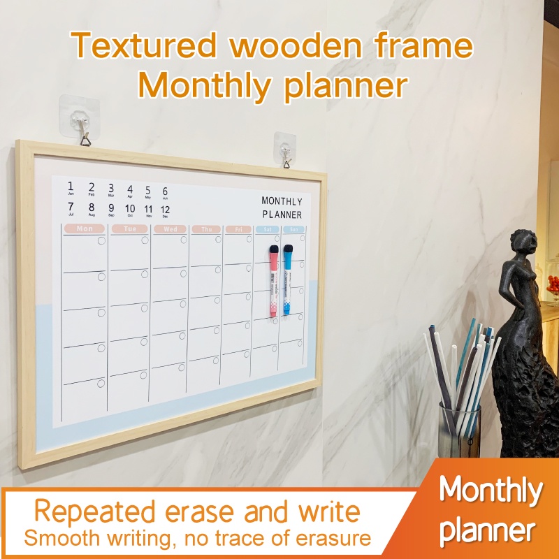 Log Frame Hanging Whiteboard, Erasable Whiteboard, Calendar, Monthly Calendar, Weekly Plan, Note ...