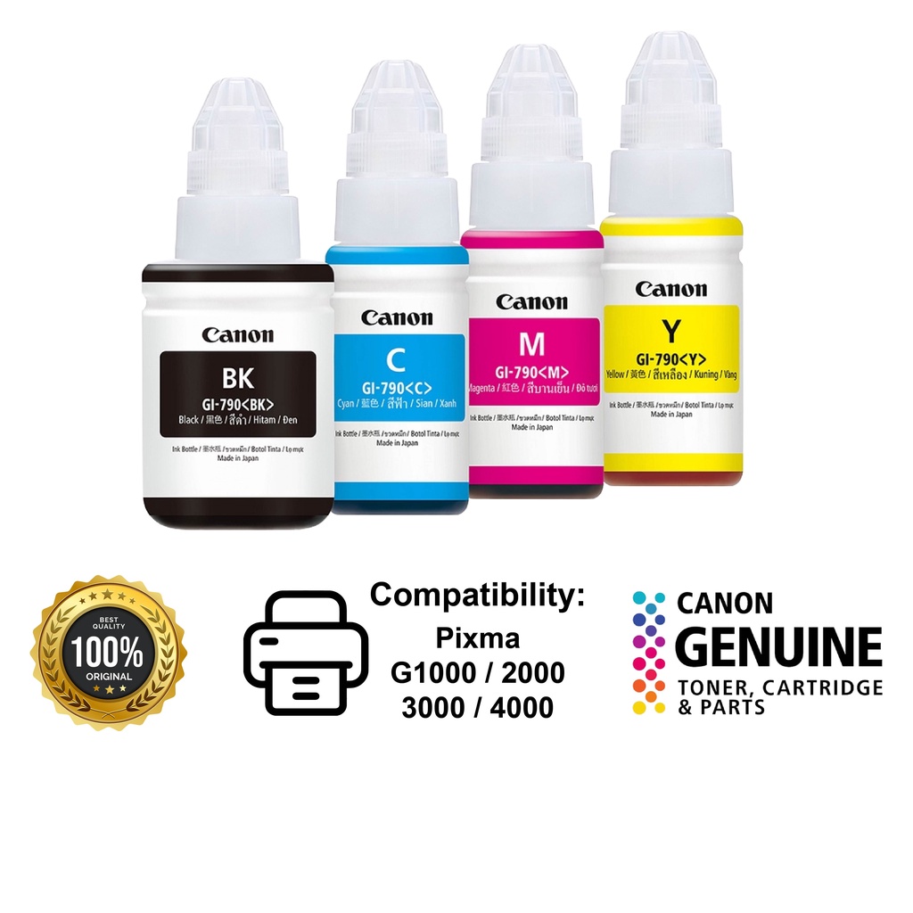 Canon GI-790 Ink Refill Bottle 100% Original / G1000 G2000 G3000 G4000 ...