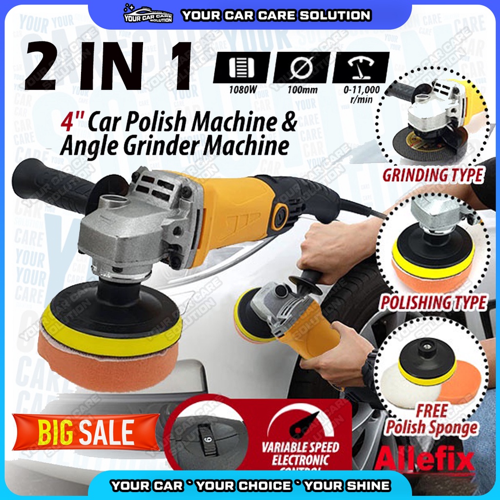 Car Polisher 220V 100mm 6 Speed Car Polish Machine Polishing Polisher ...