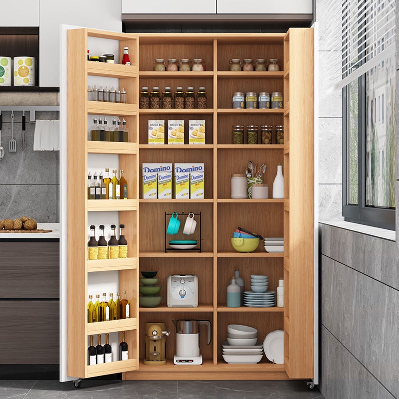 Pull type dining cabinet integrated against the wall High household ...