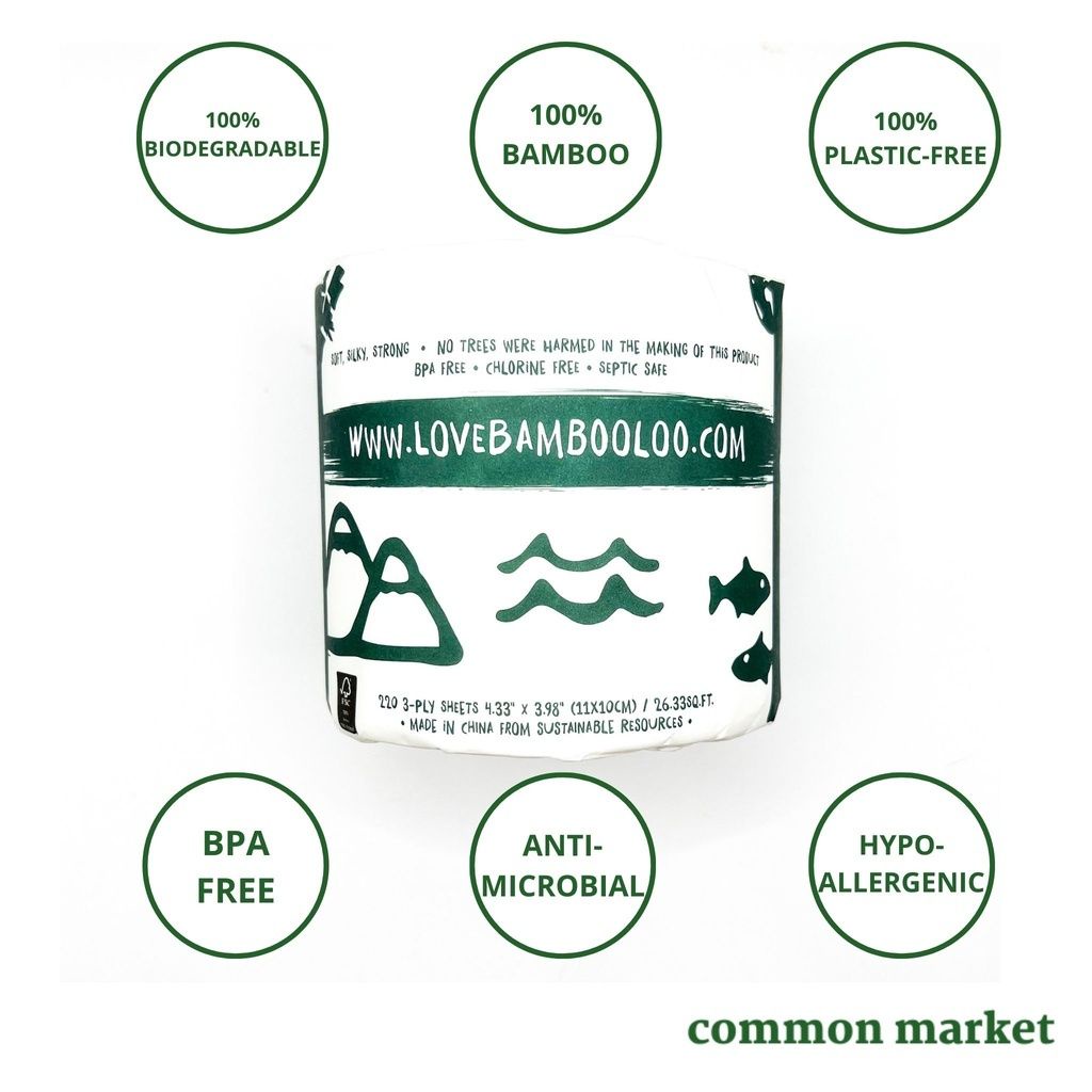 Bambooloo Single Bamboo Tissue Roll (Premium 3-ply, 220 sheets/roll ...