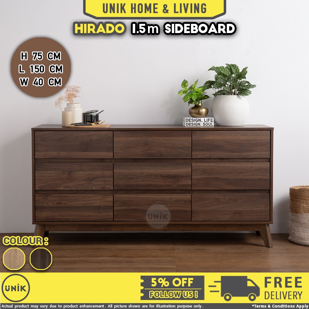 [UNIK] Hirado 1.5m Sideboard Display Storage Cabinet with Drawer ...