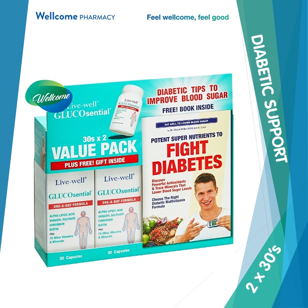 Live-Well GLUCOsential One-A-Day Formula Capsules - 2 x 30's (Twin Pack ...