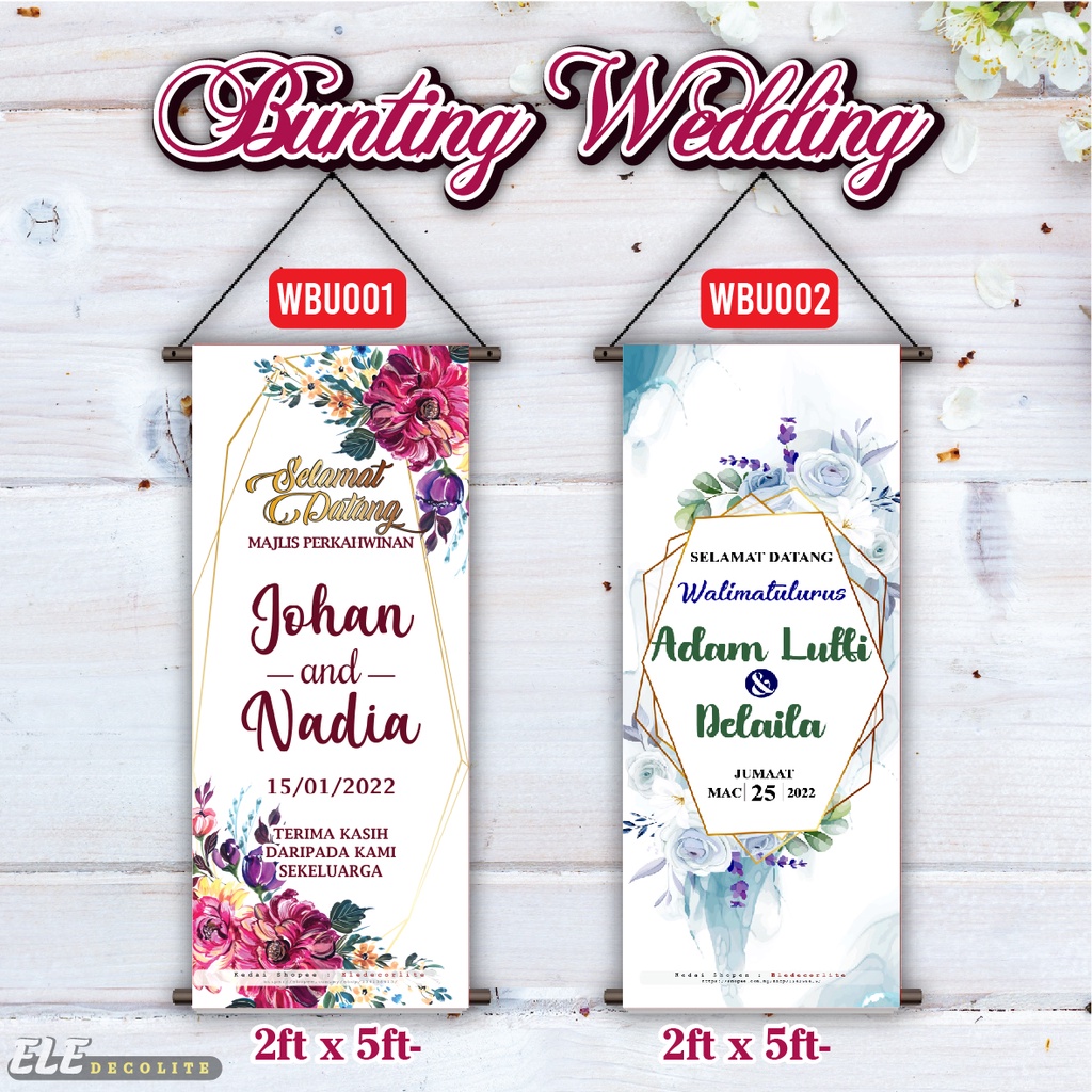 BUNTING KAHWIN 2 x 5/BANTING MAJLIS KAHWIN/WEDDING BANNER | Shopee Malaysia