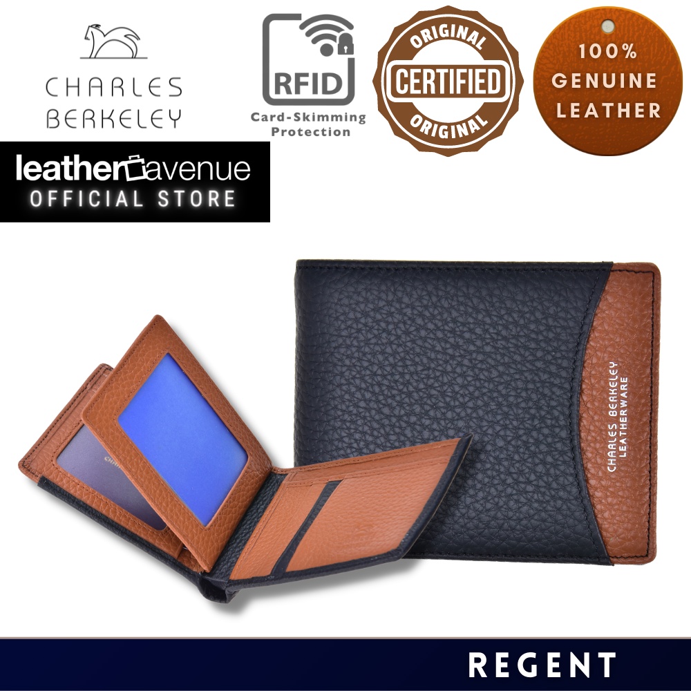 Charles Berkeley REGENT Promo Leather Short BiFold Wallet for Men with ...