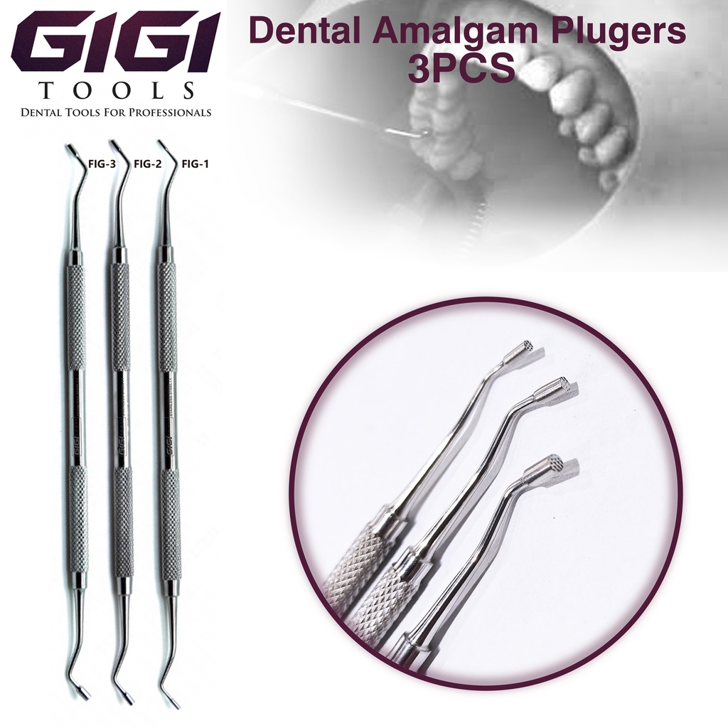 GIGI Tools Dental Amalgam Pluggers Filling Instruments 3 Pieces set ...