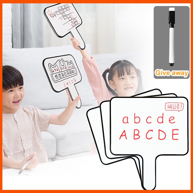 White Board Small Handheld Dry Erase Board With Handle White Bulletin ...