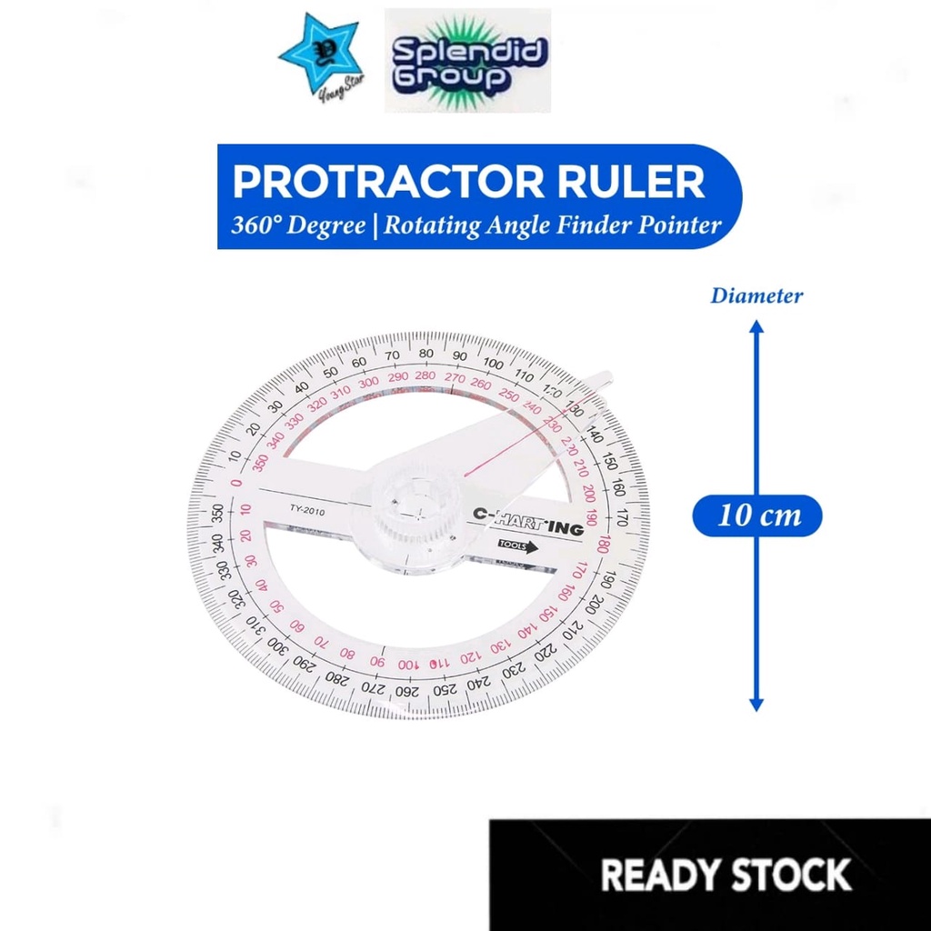 Little Frog 360' Protector TY-2010 Protractor Round 360 degree | Shopee ...