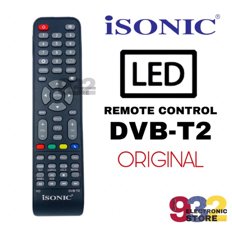 ORIGINAL ISONIC DVB-T2 LED TV REMOTE CONTROL | Shopee Malaysia