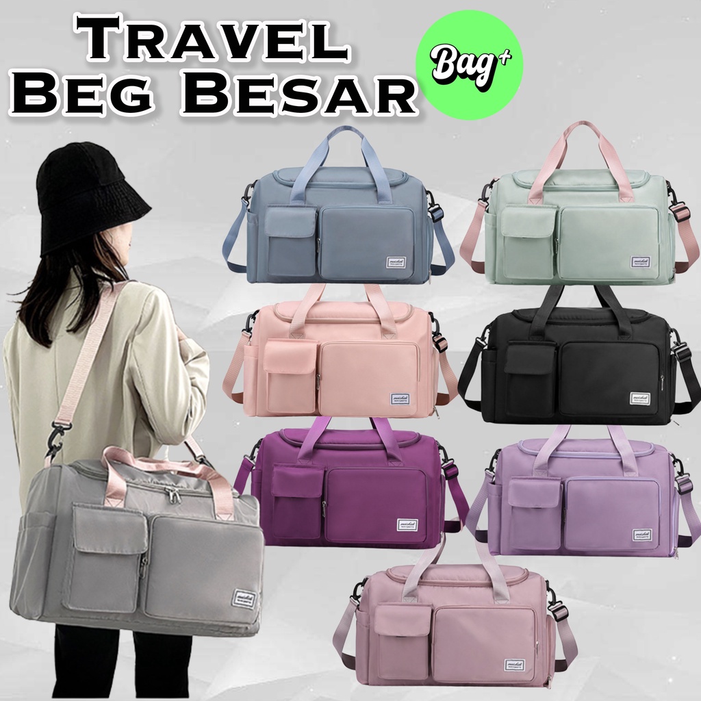 Bag+ Korean Style Women Travel Bag Multi Compartment Beg Balik Kampung ...