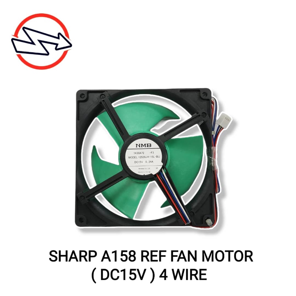 SHARP A158 REFRIGERATOR FAN MOTOR DC15V 4 WIRE / FRIDGE FAN MOTOR ...