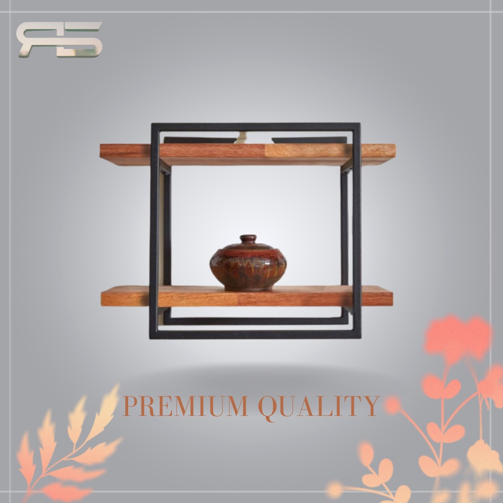 WALL SHELF SQUARE SHAPE 2 LAYERS display shelf rack | Shopee Malaysia